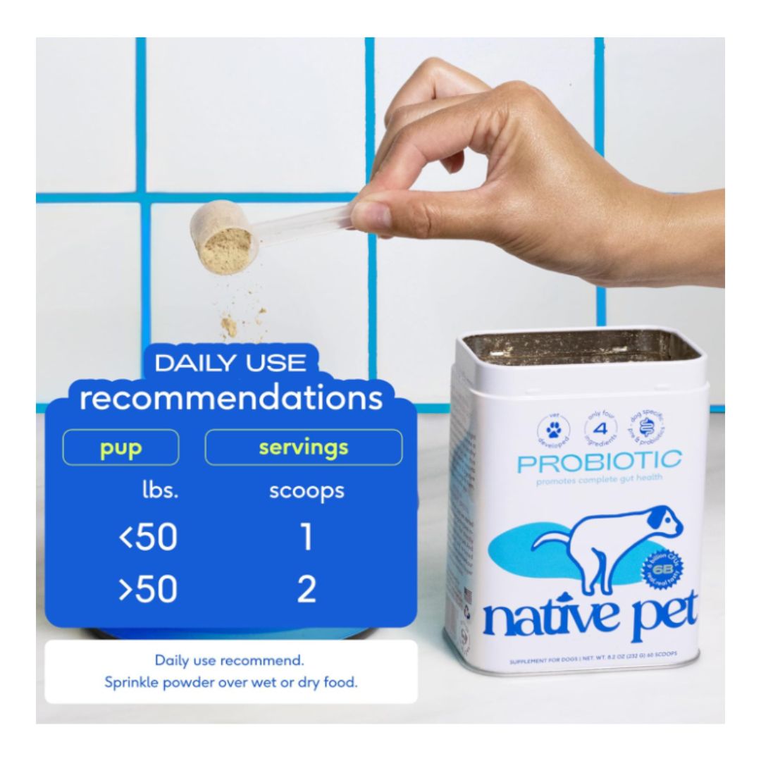 Polvo Probiotico para perros Native Pet – 8.2oz